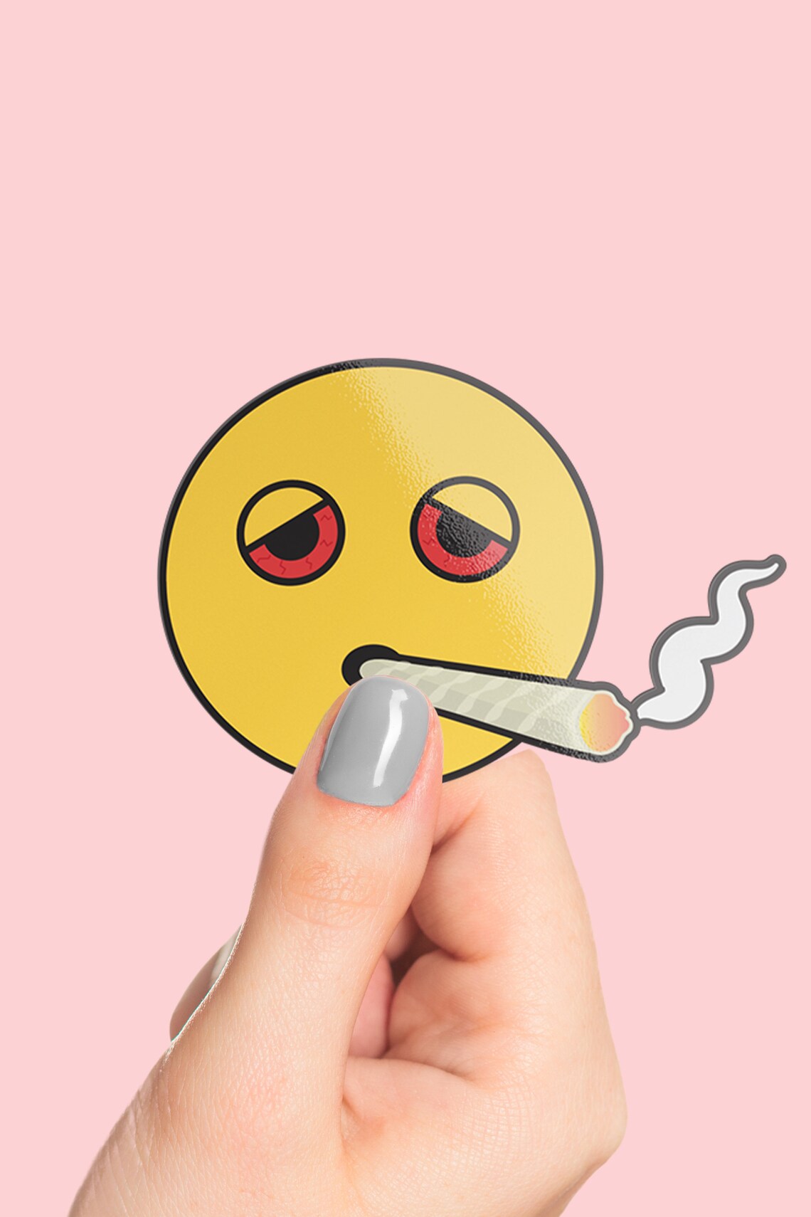 Smoking Joint Emoji Premium Vinyl Sticker, Weed Hydroflask Labels ...