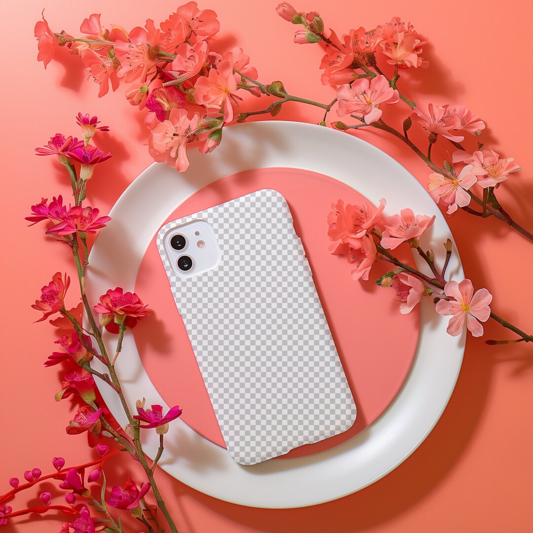 Feminine Phone Case Mockup, Mockup for Print-on-demand, Lifestyle PNG ...