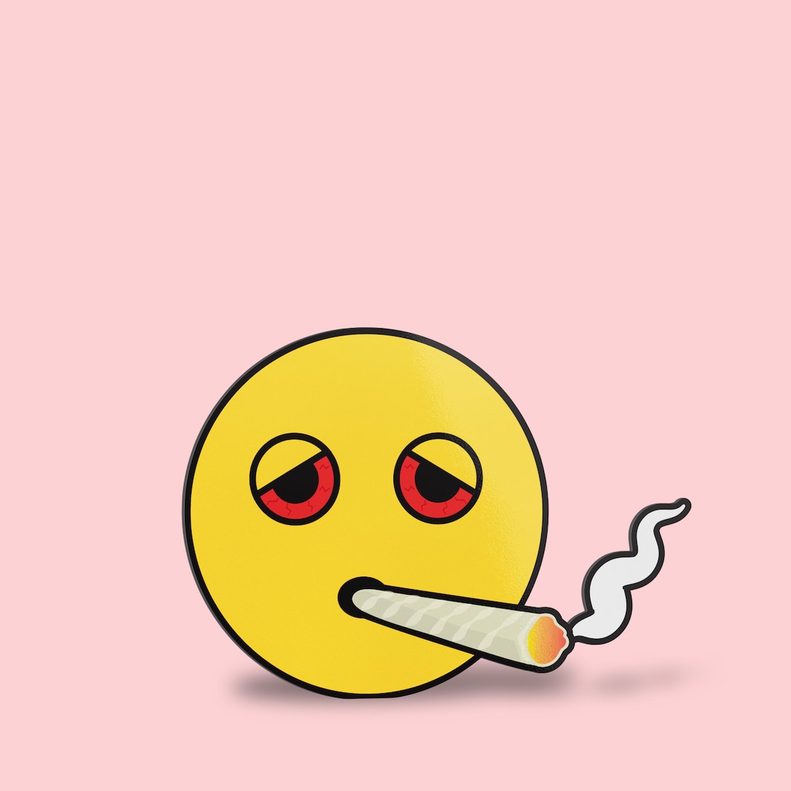 Smoking Joint Emoji Premium Vinyl Sticker, Weed Hydroflask Labels ...