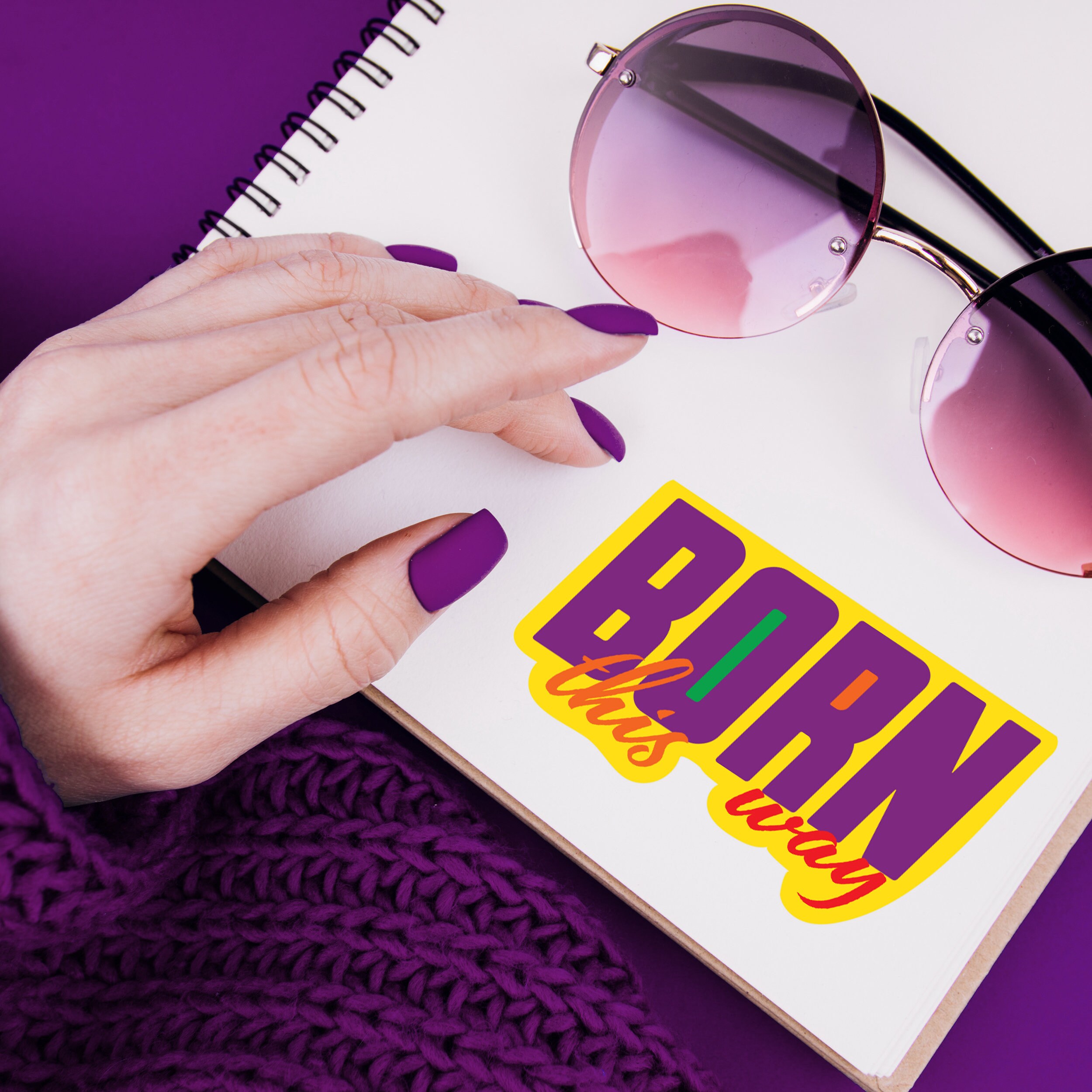 Born This Way LBGT Premium Vinyl Sticker Gay Pride Hydroflask | Etsy