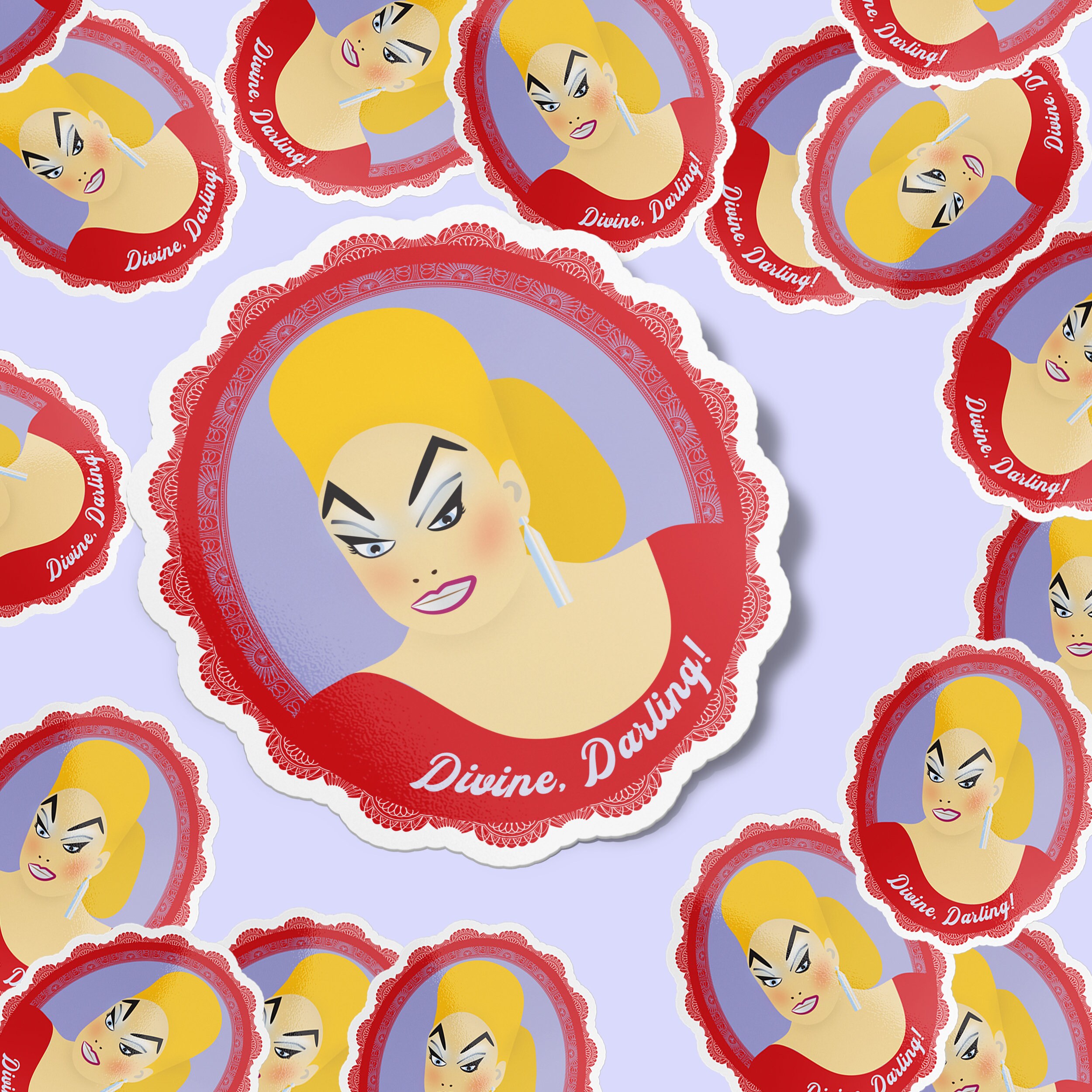 Divine Drag Queen Premium Vinyl Sticker, John Waters Cult Movie, Die ...