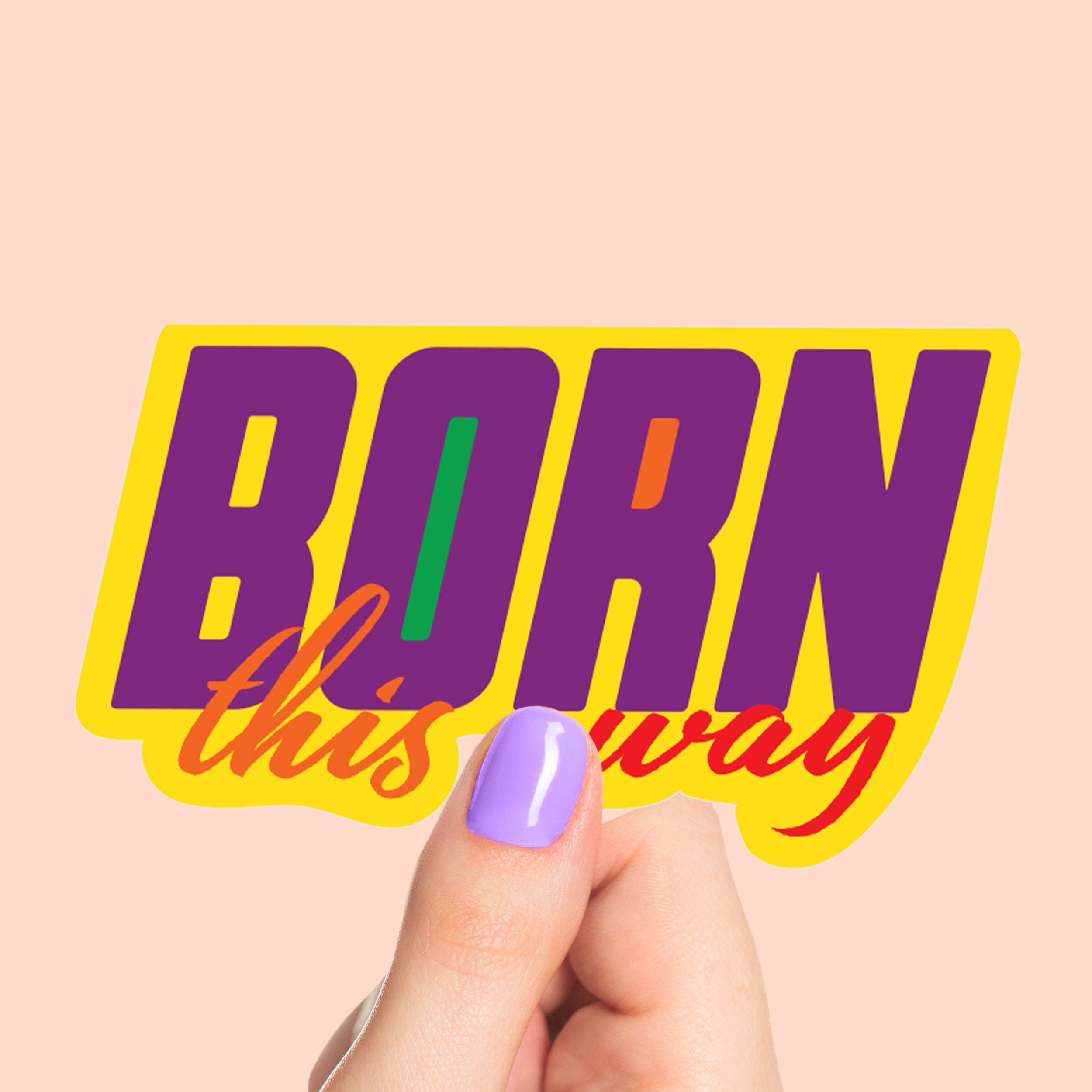 Born This Way LBGT Premium Vinyl Sticker Gay Pride Hydroflask - Etsy
