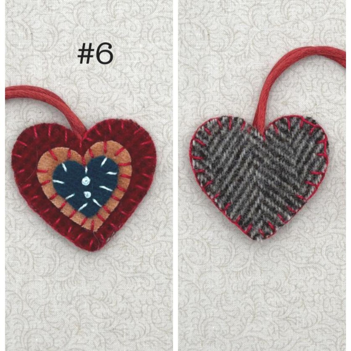 Wool Ornament, Handmade Heart Centered Penny - Etsy