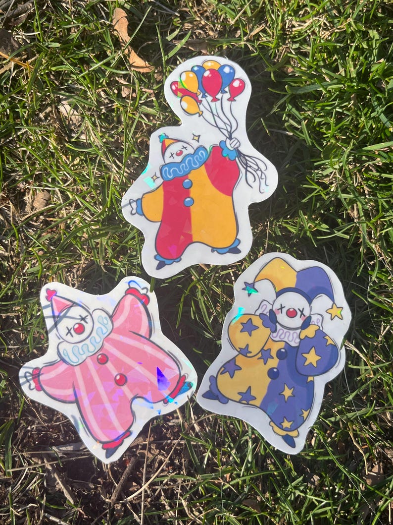 Silly Clown Holographic Sticker Set !! - Etsy