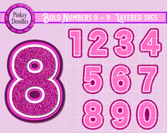 Bold Numbers 0 9 Shadow Layered SVG Cut Files Cricut Maker | Etsy UK