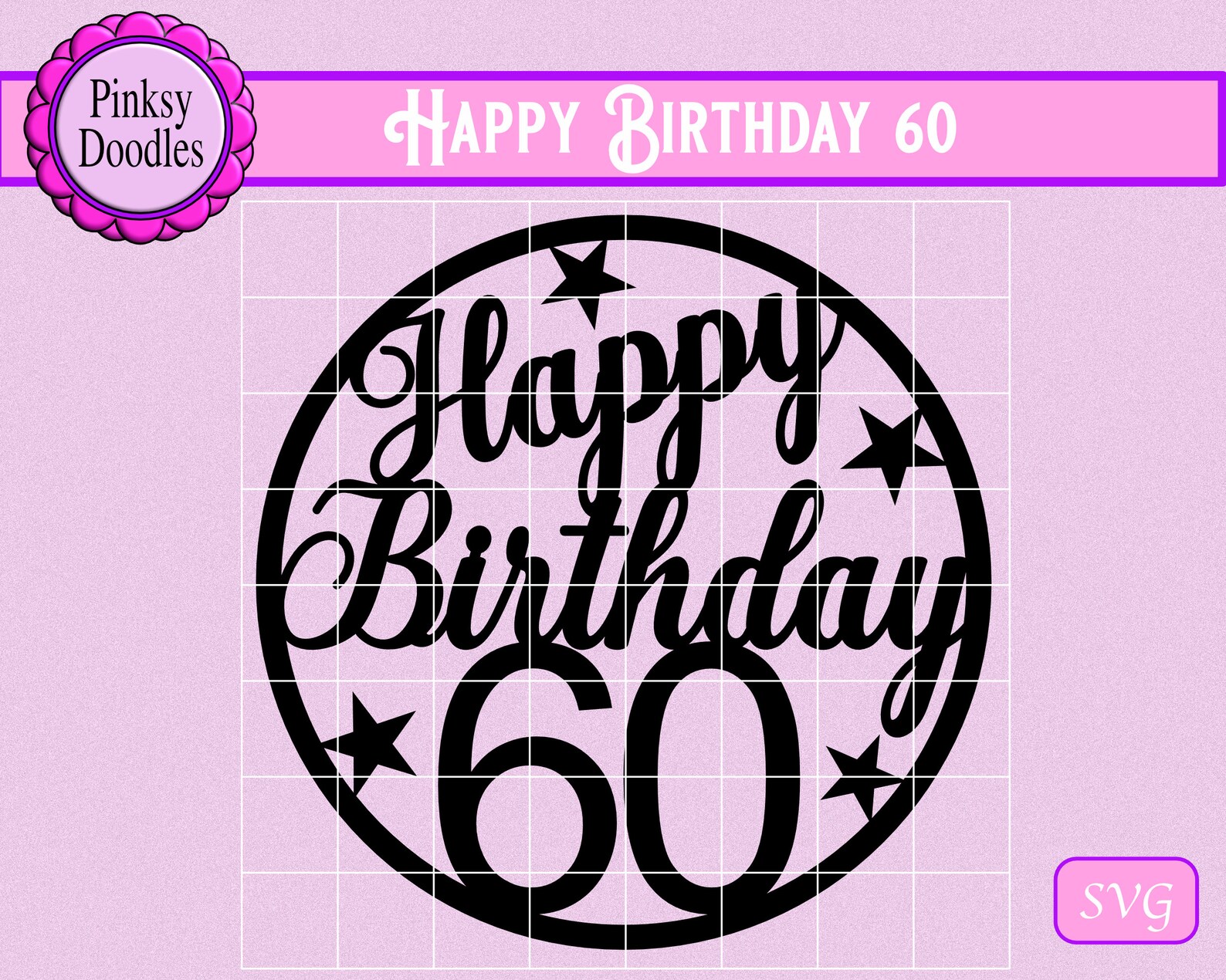 60th Birthday SVG Cut File 60 Cake Topper Svg Cricut Maker - Etsy