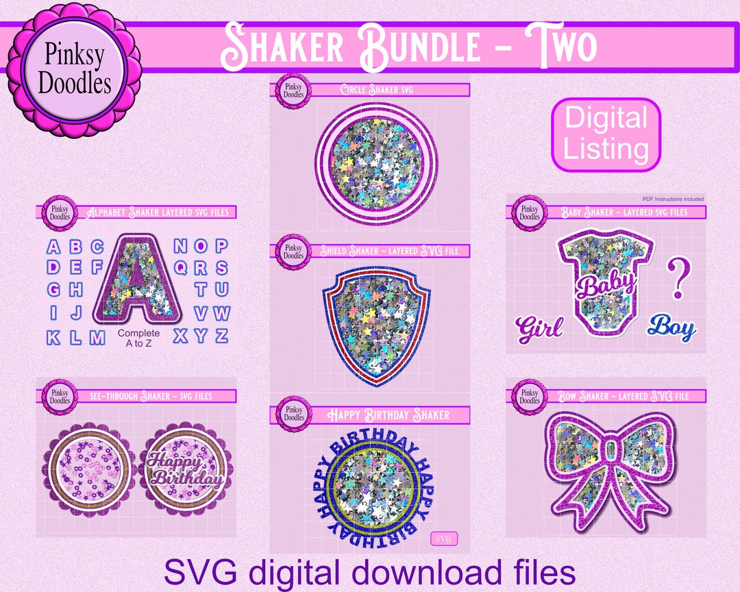 Shaker Cake Topper Svg, Letter Shaker Svg, Shaker Bundle Svg, Cricut ...