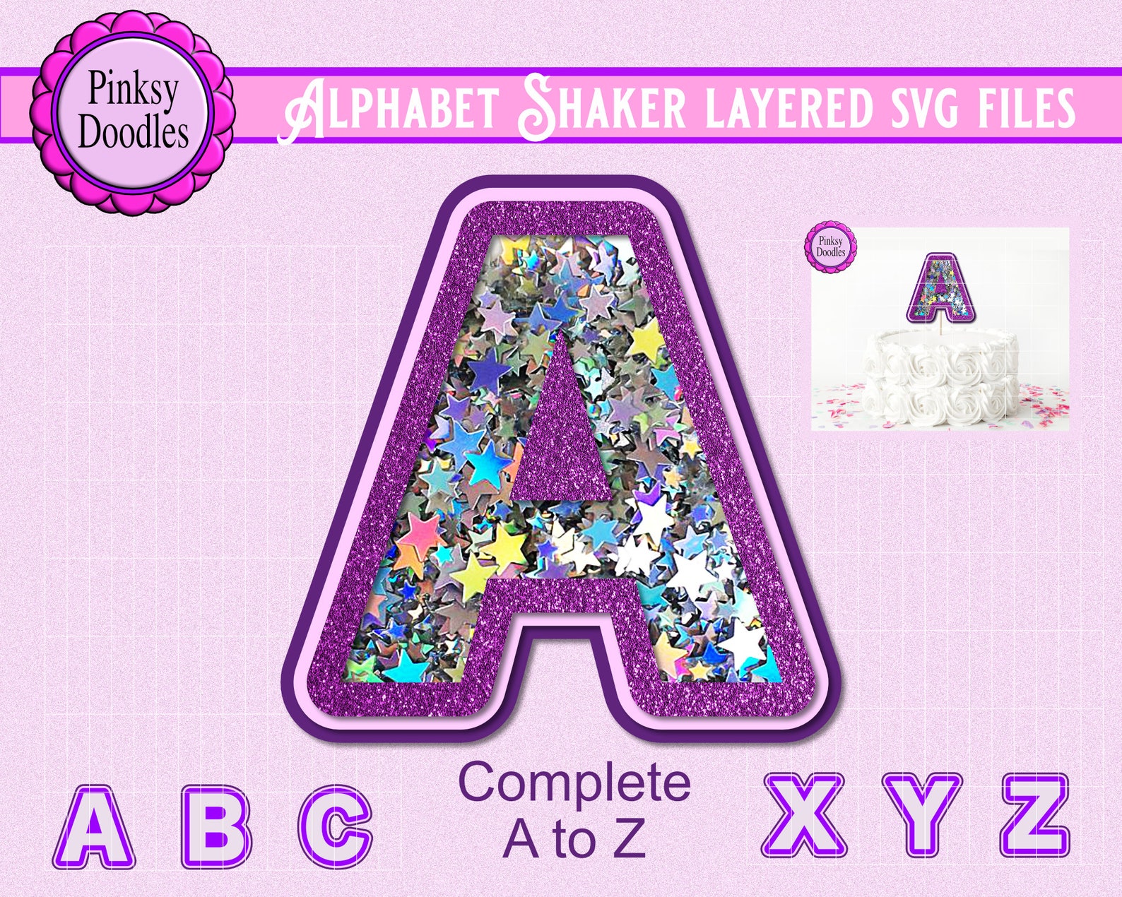 Alphabet Shaker Letters SVG Cut Files Shaker Svg Cake Topper - Etsy