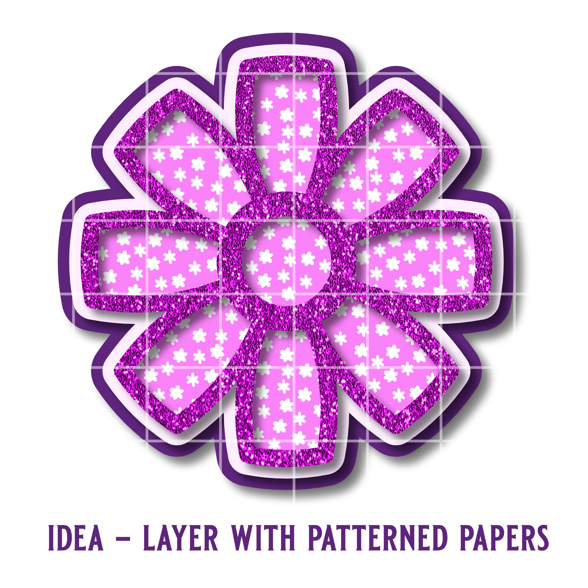 7 Flower Shadow Layered SVG Cut Files for Cricut Maker Cricut - Etsy