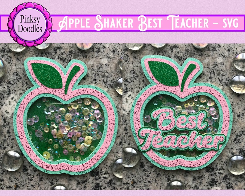 Apple Shaker Cake Topper SVG Cut File Best Teacher Layered - Etsy