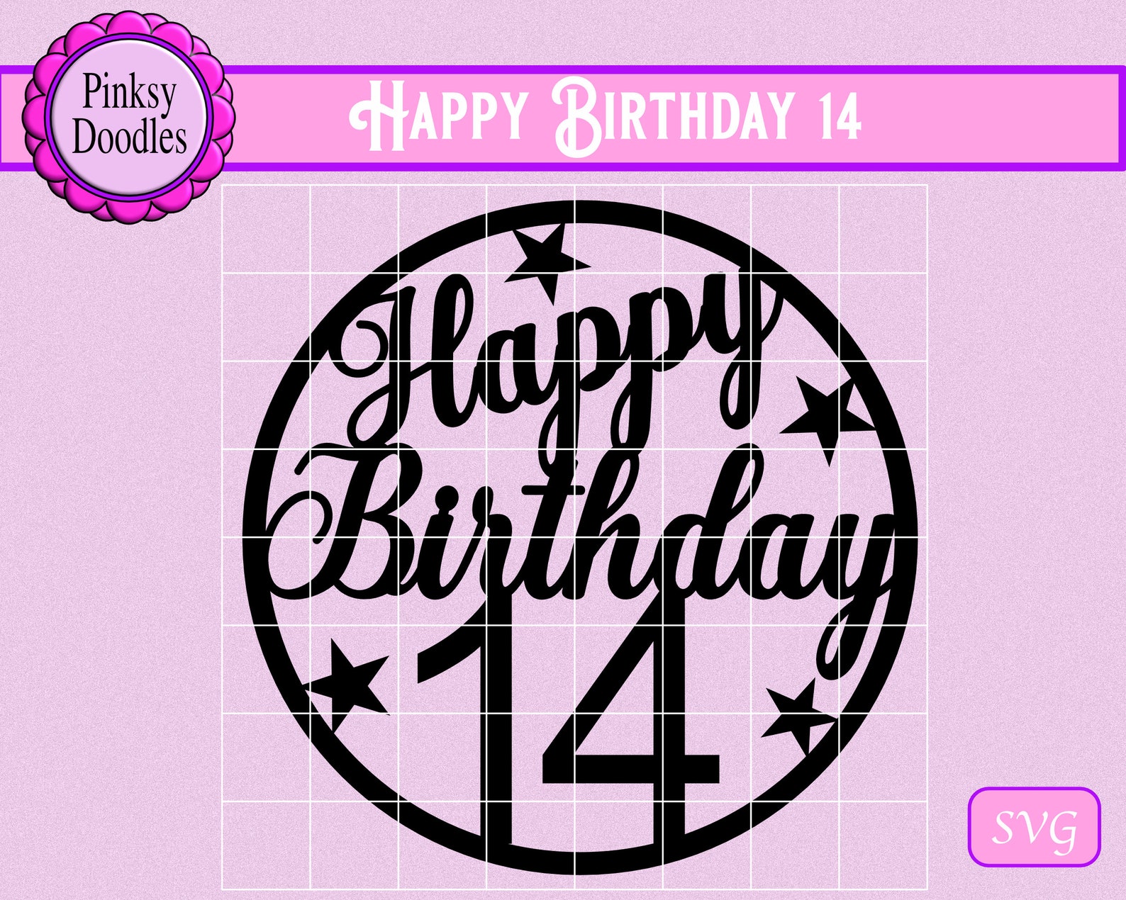 14th birthday SVG Cut File 14 Cake Topper svg Cricut Maker | Etsy