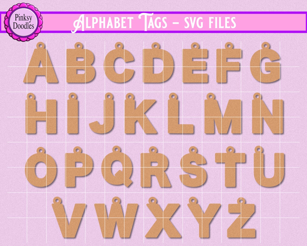 Alphabet Svg Cut Files, A-Z Letter Tags, Personalised Initial Christmas ...