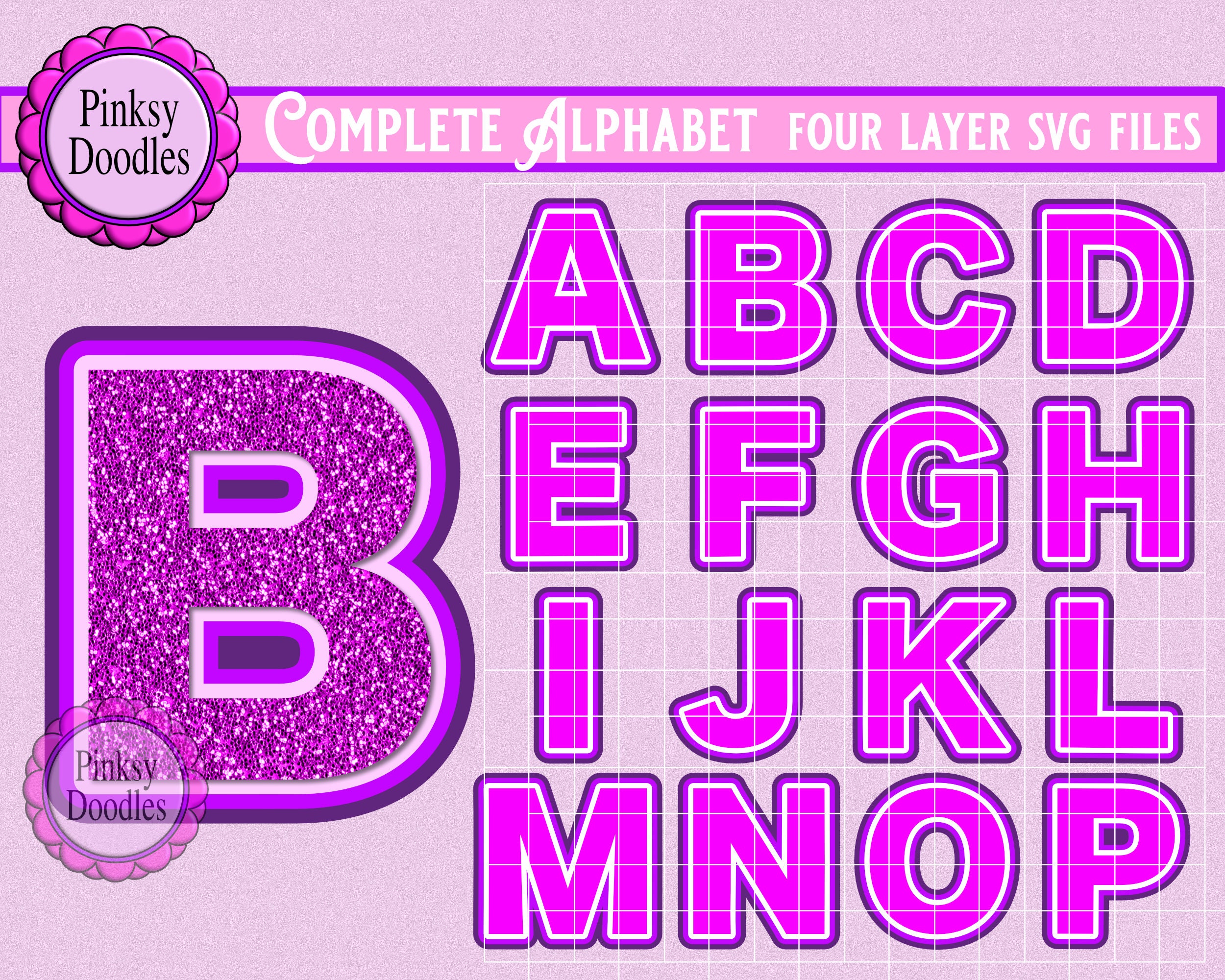 Alphabet Letters Layered Shadow SVG Cut Files Layered - Etsy UK