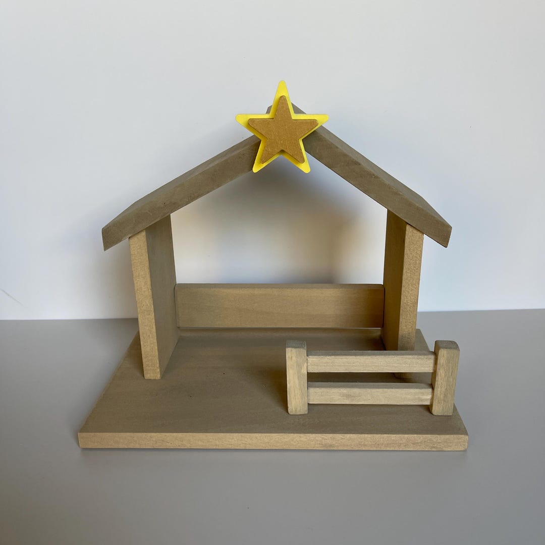 Nativity Stable Peg Doll Stable Nativity Crèche Christmas Stable Fence ...