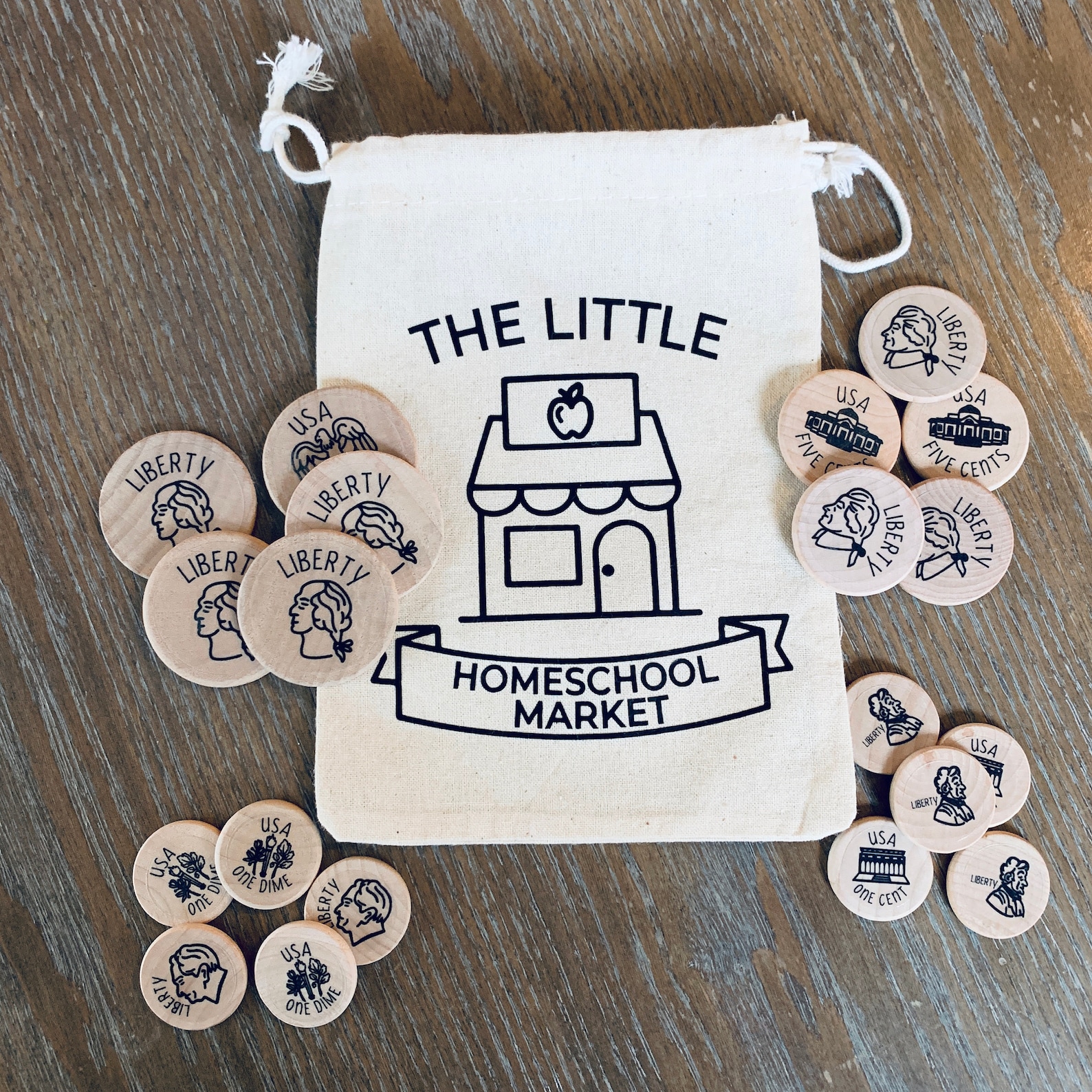 Play Money for Kids Wooden Money Coins Hand Made Toy Money - Etsy