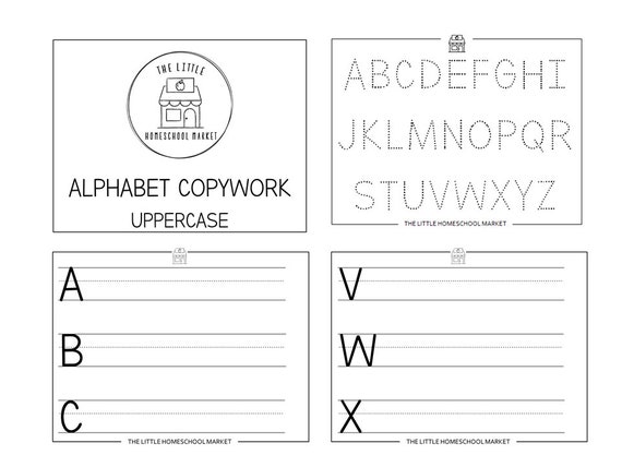 Printable Alphabet Copy Workbook Homeschool Pre School Upper | Etsy