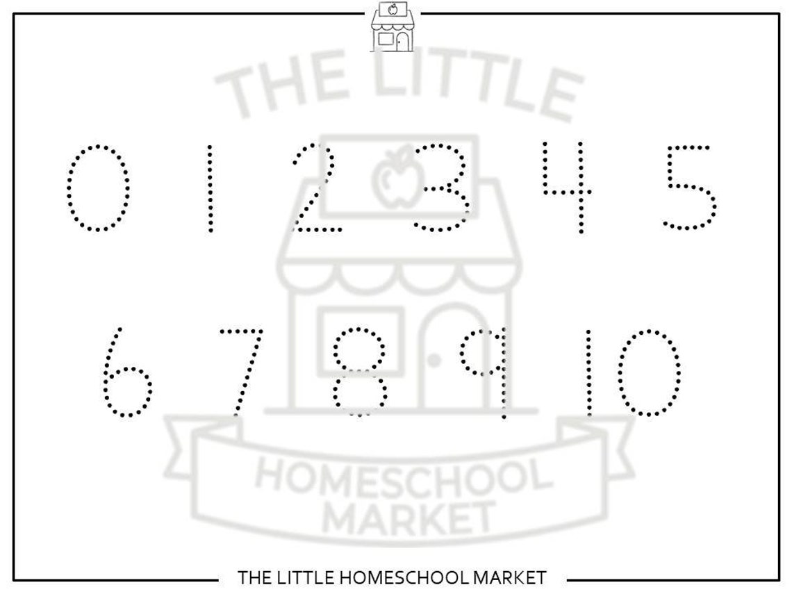 Printable Number Tracing and Writing Worksheet 0-10 Homeschool Busy ...