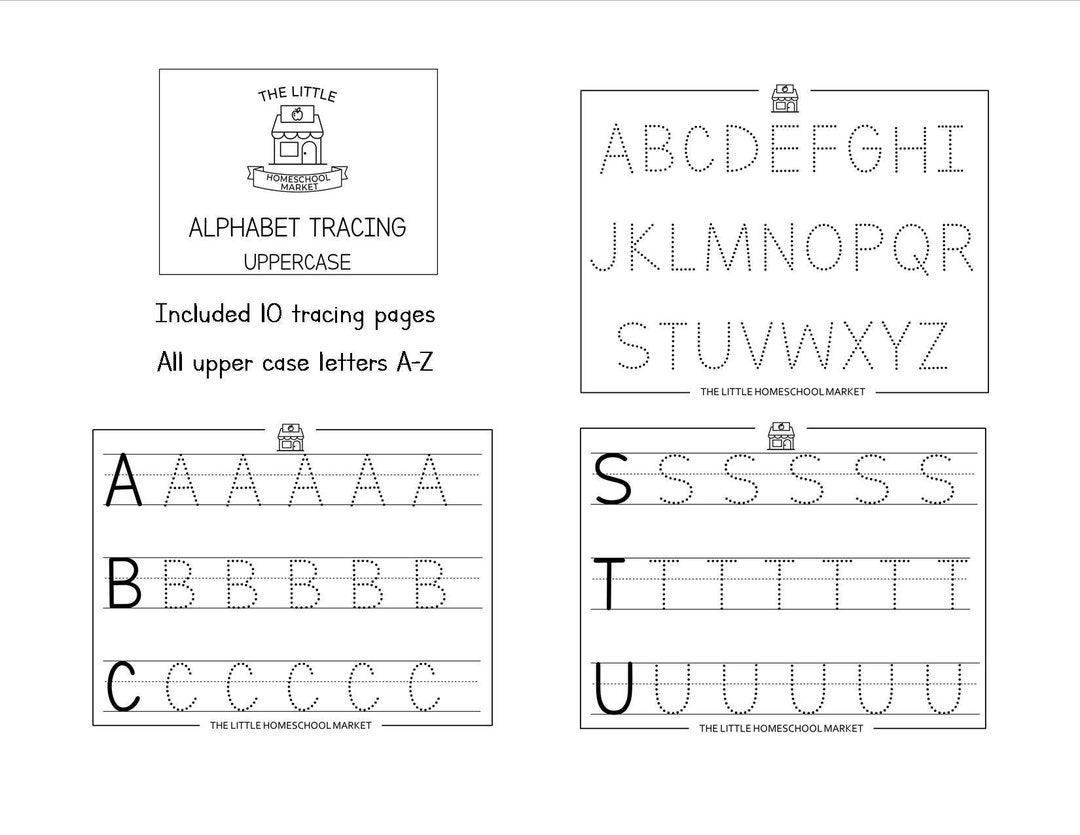 Printable Alphabet Tracing Workbook Upper Case Tracing - Etsy