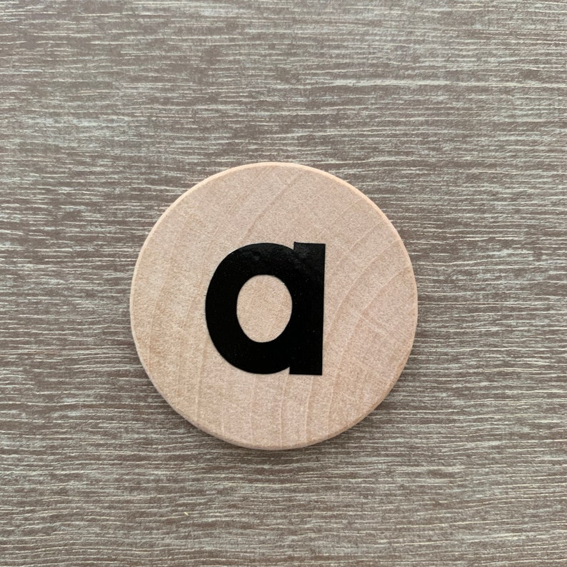 Wooden Alphabet Coins Upper Case & Lower Case Letter | Etsy
