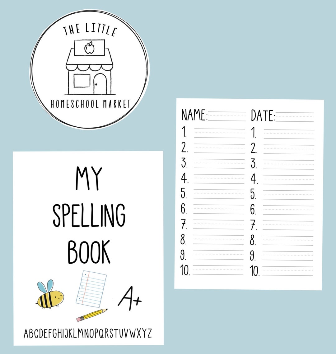 My Spelling Book Spelling Test Spelling Page Book 10 Pages - Etsy