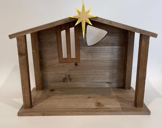 Nativity Stable Peg Doll Stable Size Large With Star Peg Doll Nativity Nativity Stable - Etsy