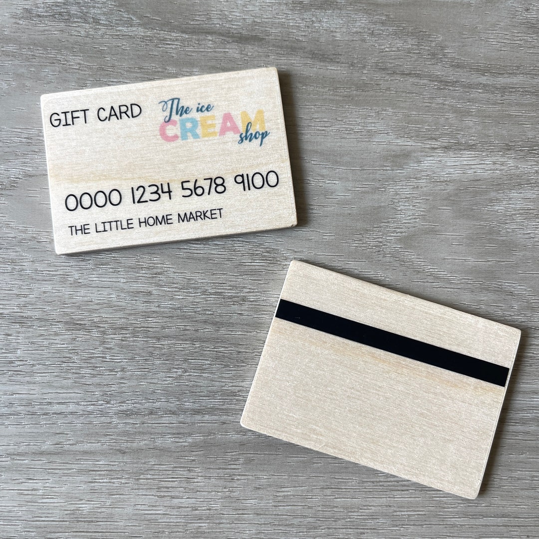 Pretend Credit Card Wood Credit Card Play Money Pretend Play Store Role ...