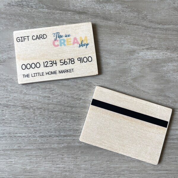 Wood Kids Credit Card - Etsy