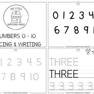 Printable Number Tracing and Writing Worksheet 0-10 Homeschool Busy ...