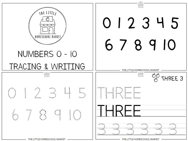 Printable Number Tracing and Writing Worksheet 0-10 Homeschool Busy ...