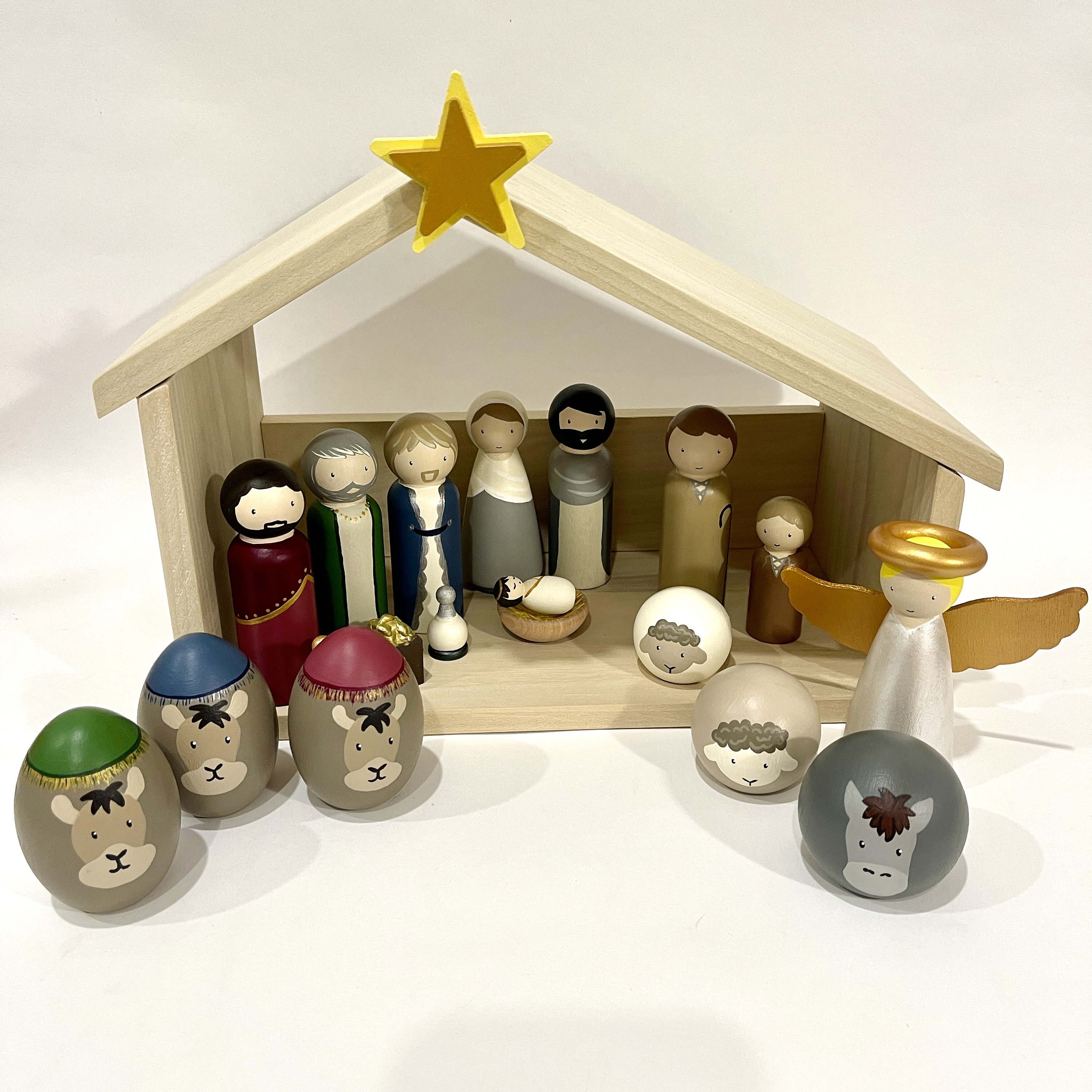 Nativity Set, Nativity Peg Doll Set, Christmas Story Christmas Decor ...