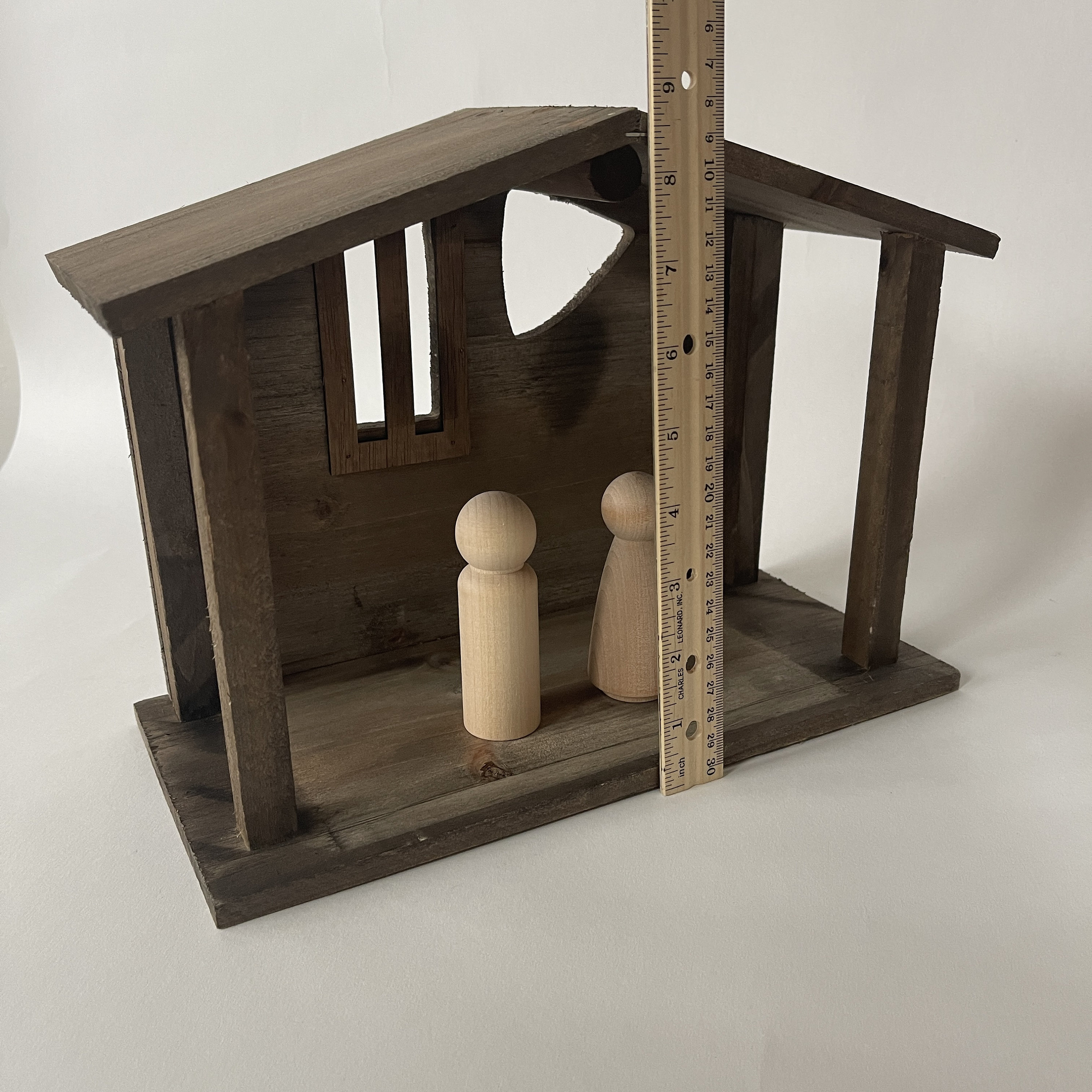 Nativity Stable Peg Doll Stable Size Large With Star Peg Doll Nativity ...