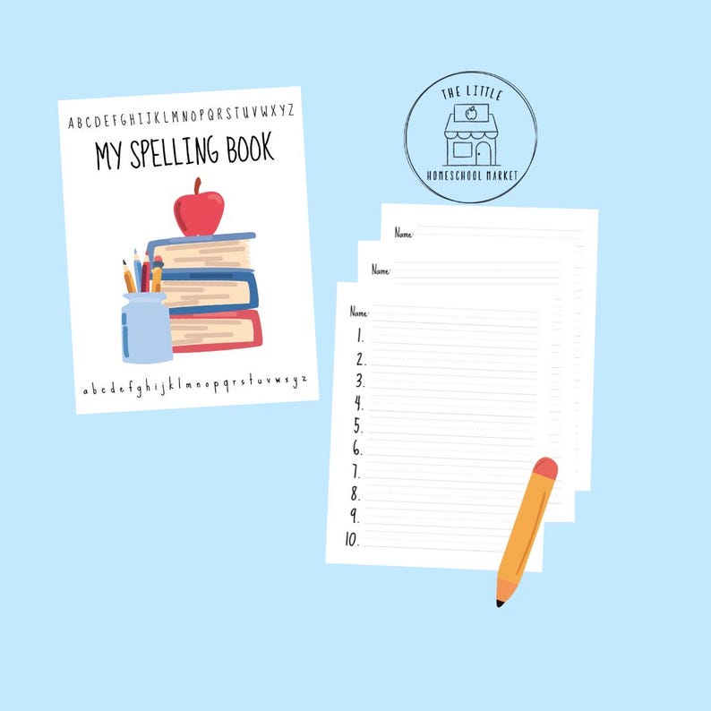 Printable Spelling Test Book: Elementary Spelling Practice (PDF Files ...