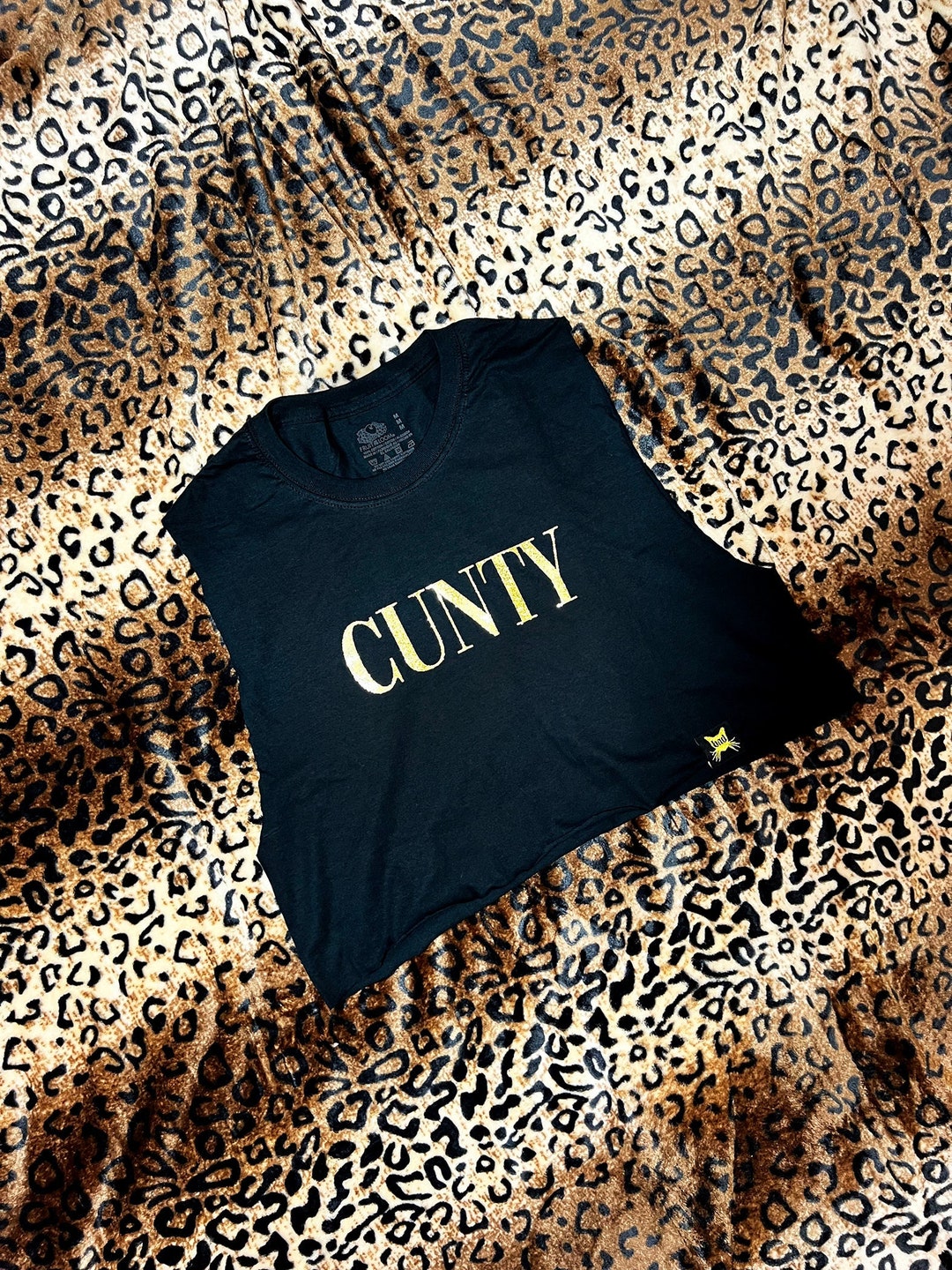 Cunty Black and Gold Glitter Crop Muscle Tank | Rock N Roll Clothing - Etsy
