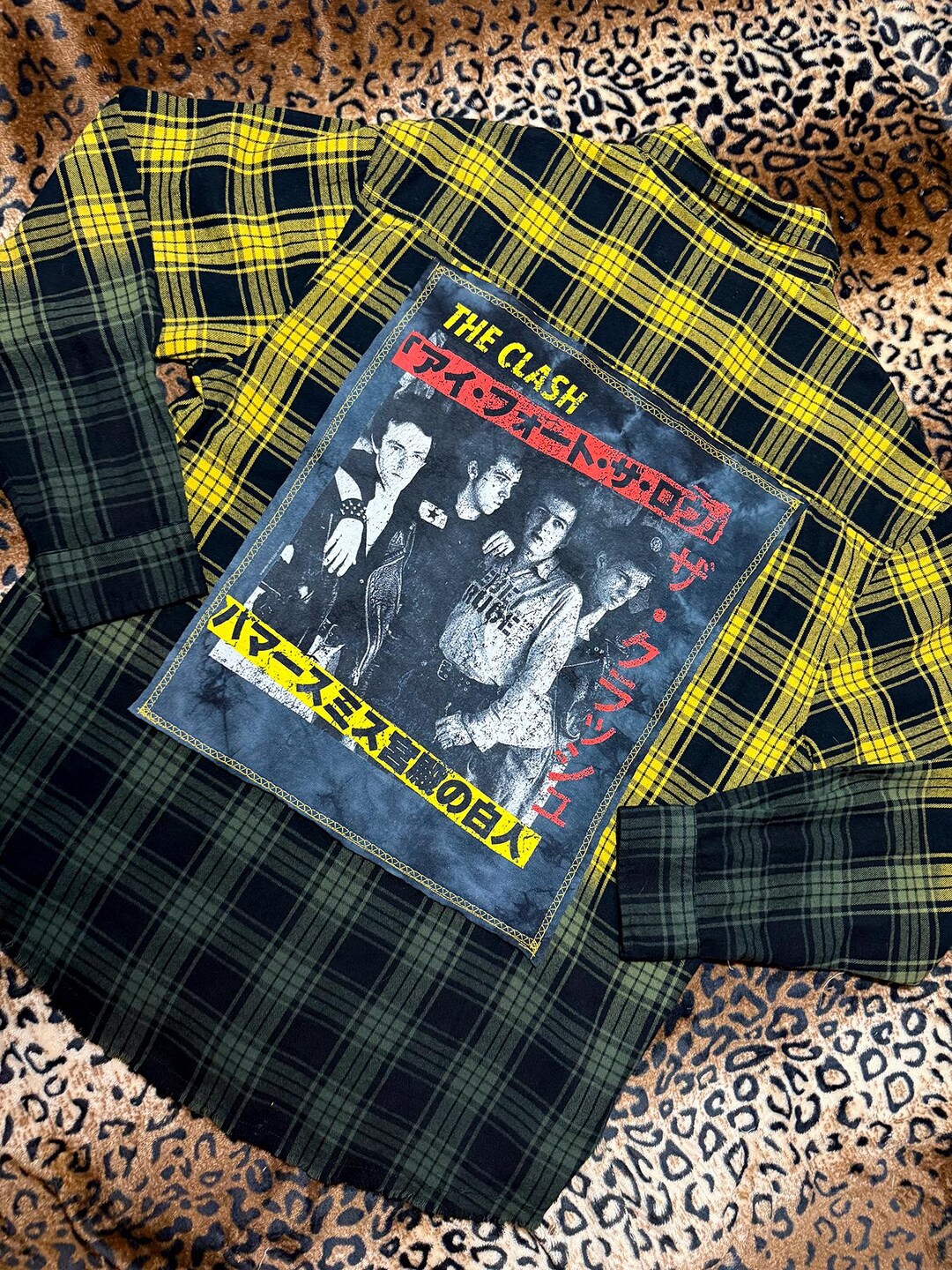 The Clash Yellow Ombre Flannel | Rock N Roll Clothing - Etsy