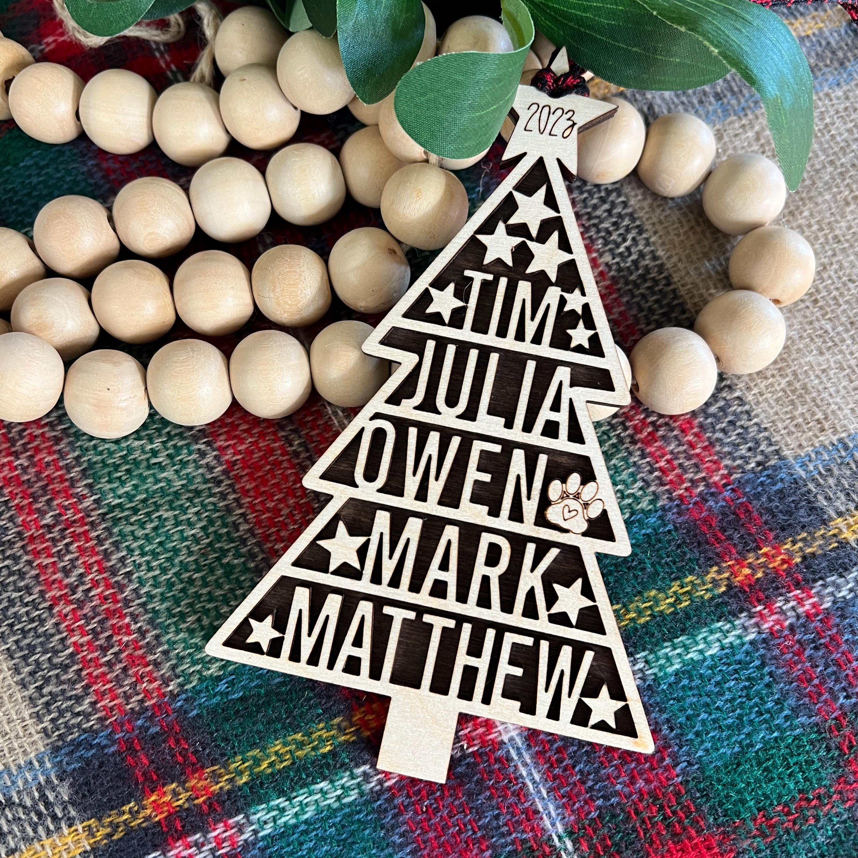 Personalized Family Tree Ornament | Christmas Ornament | Family Tree ...
