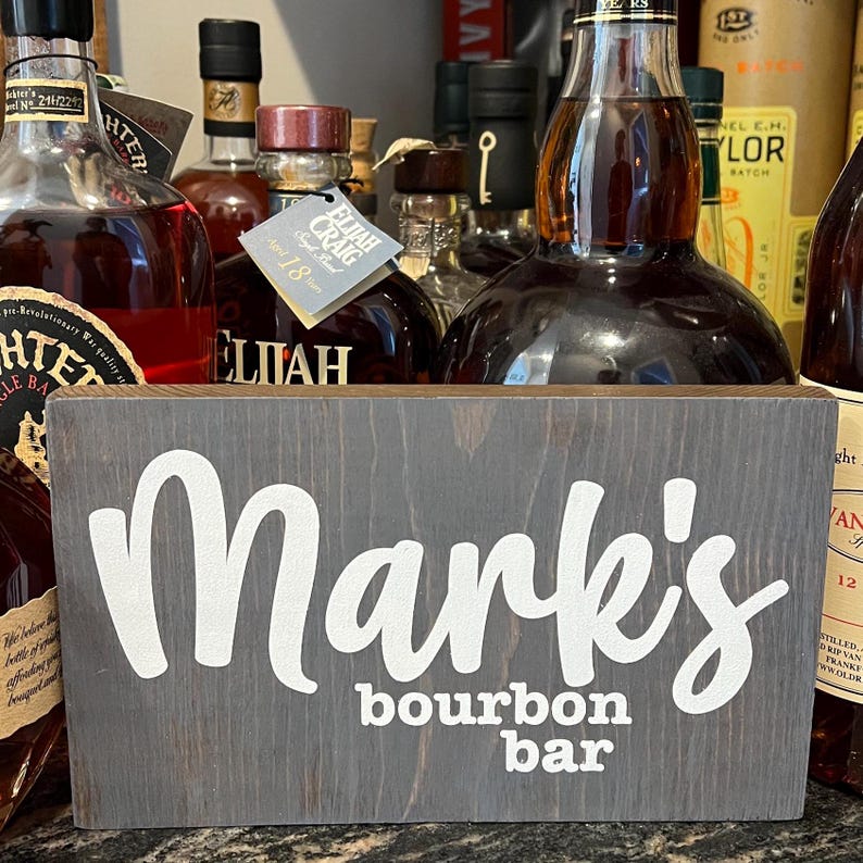 Bourbon Bar Sign | Bar Sign | Wood Sign | Custom Bar Sign ...