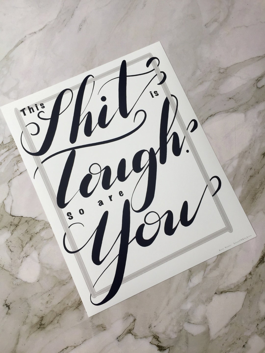 Tough Shit Calligraphy Hand Lettering Print Poster - Etsy