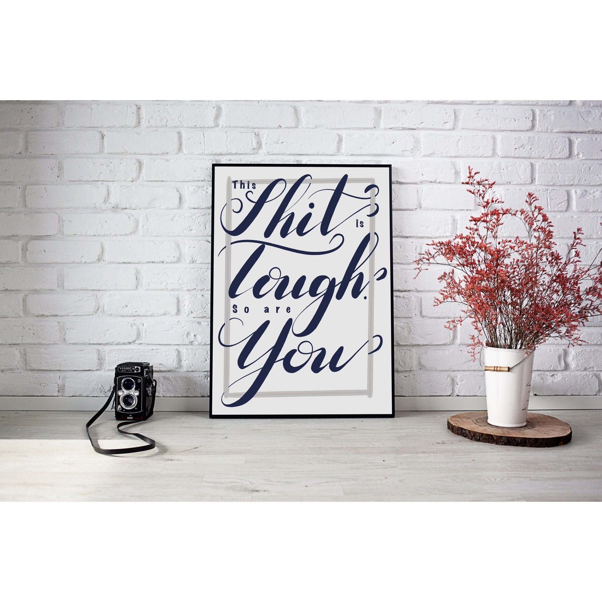 Tough Shit Calligraphy Hand Lettering Digital Print Poster | Etsy