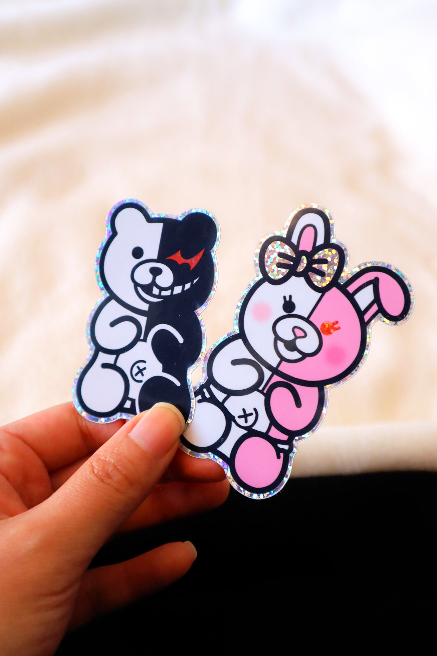 Monokuma/ Monomi Gummy Bear Glitter Sticker | Etsy