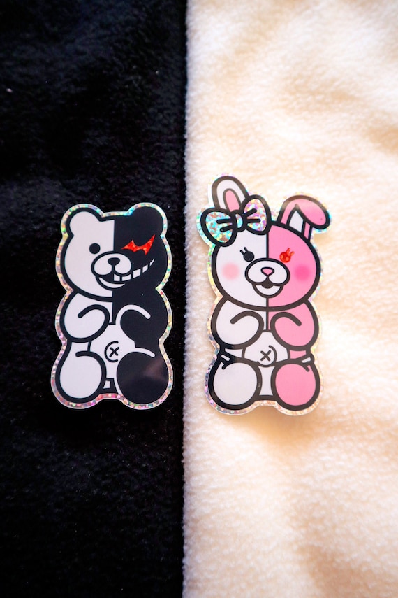 Monokuma/ Monomi Gummy Bear Glitter Sticker | Etsy