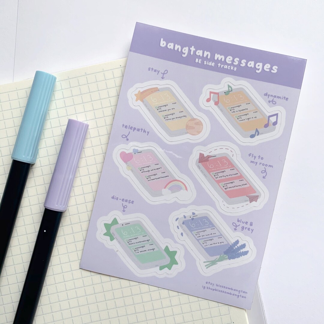 BTS / Bangtan Messages / BE Side Tracks Vinyl Sticker Sheet - Etsy