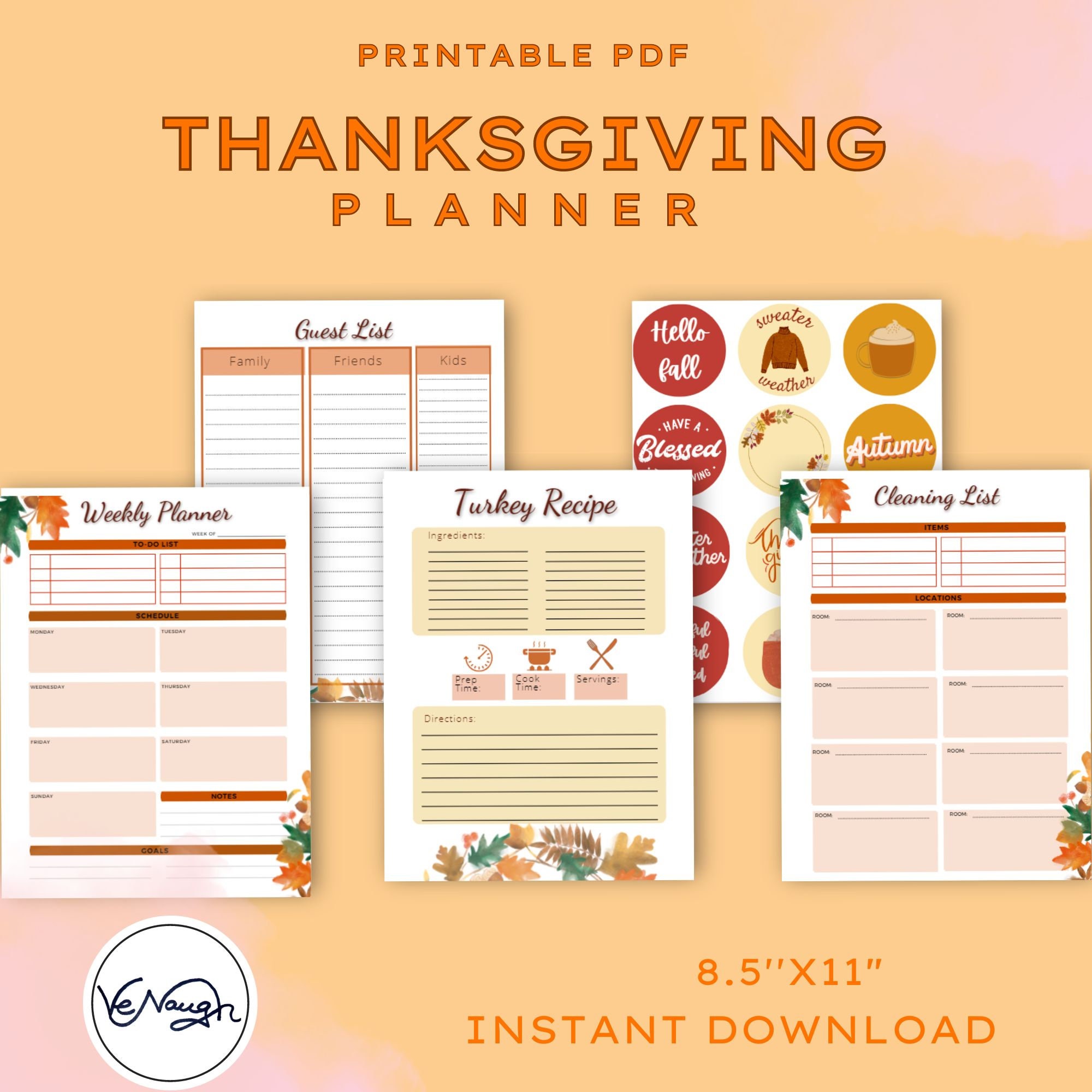 Printable Thanksgiving Planner, Holiday Planner, Thanksgiving ...