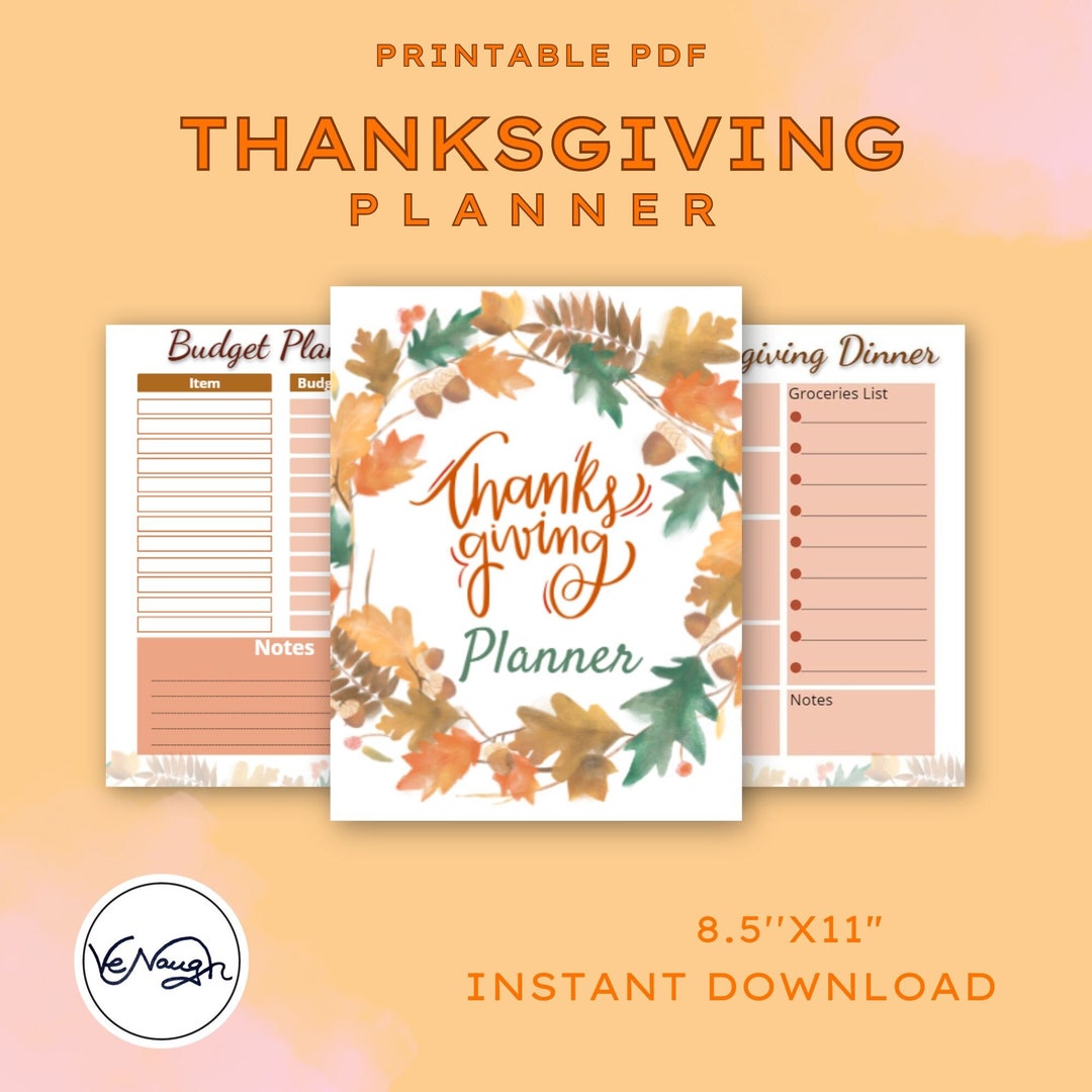Printable Thanksgiving Planner, Holiday Planner, Thanksgiving ...