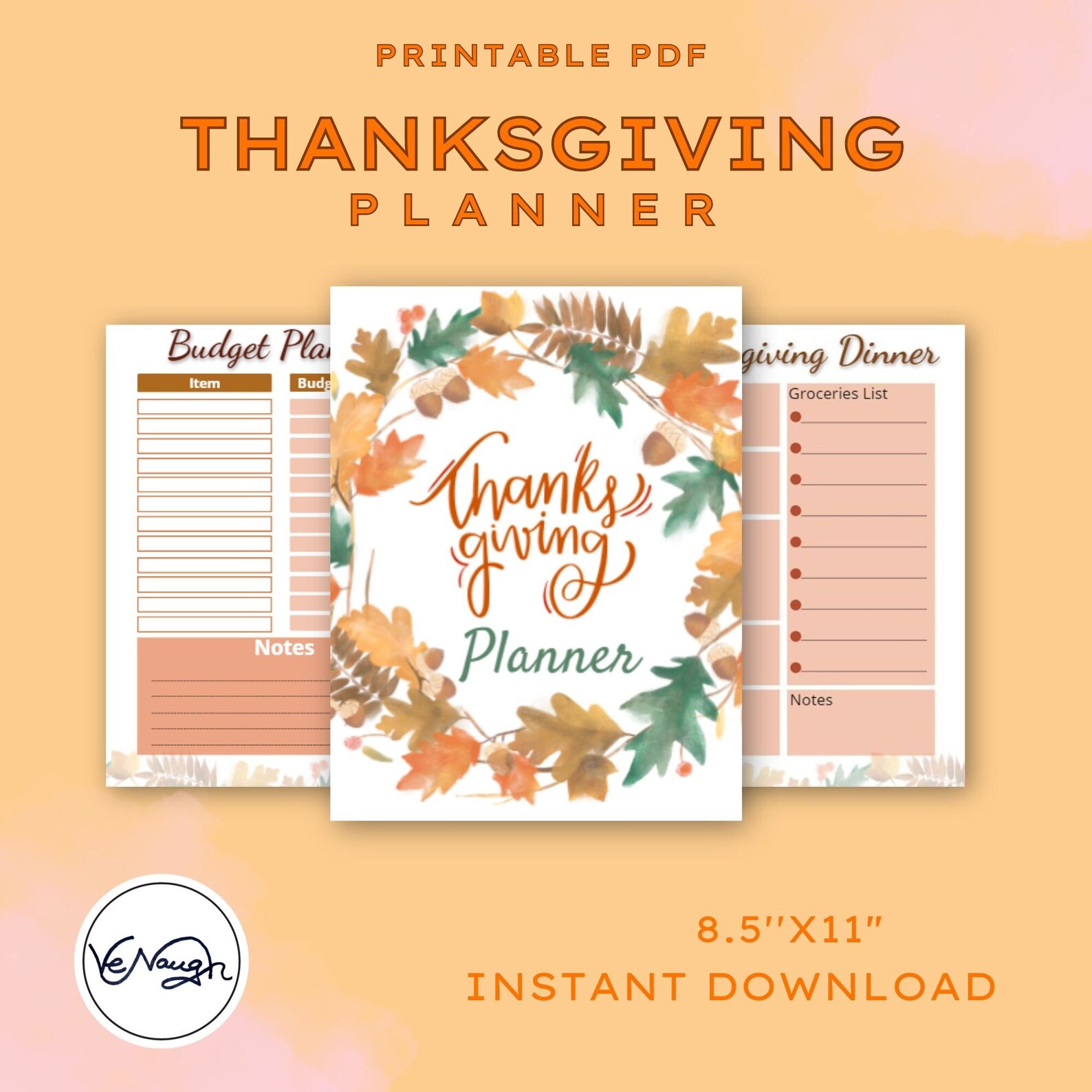 Printable Thanksgiving Planner, Holiday Planner, Thanksgiving ...