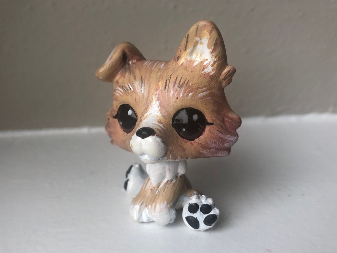 Lps Custom Corgi Puppy Dog hand Painted OOAK Littlest Pet Shop Figure ...