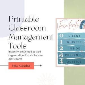 Printable School Voice Levels Chart Classroom Management Tool Kids ...