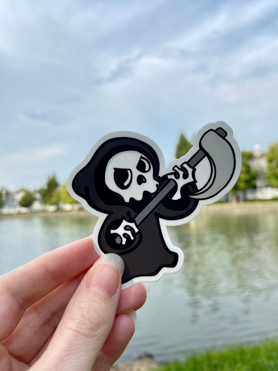 Grim Reaper Vinyl Sticker - Etsy
