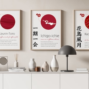 Japanese Wall Art Kanji Print, Four-character Idioms, 一期一会, Ichigo ...