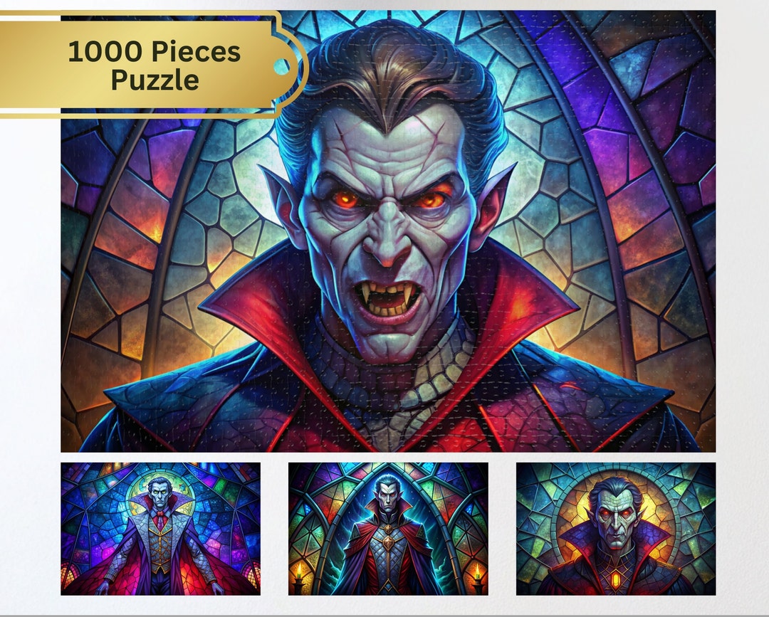 Vampire Mosaic Jigsaw Puzzle 1000 Piece Stained Glass Supernatural ...