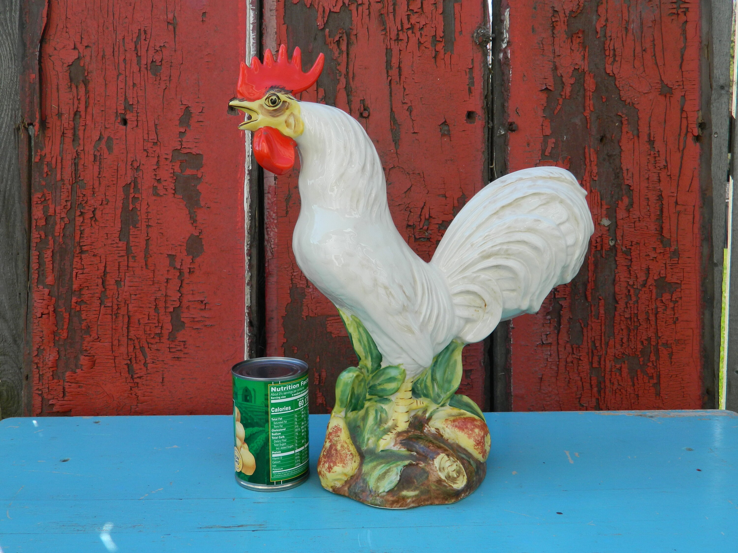 Vintage Large Ceramic Rooster 16 Tall Big Hen Chicken Figurine Statue ...
